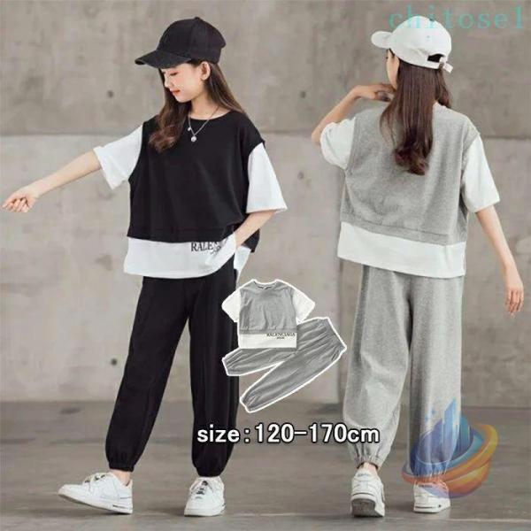 商品コード       syq-kid46           商品詳細       セット内容：Tシャツ+スポーツパンツ。女の子セットアップ2点セットです、半袖 Tシャツとスポーツパンツの組み合わせな。セットで着ても、別々で着てもOKなの...