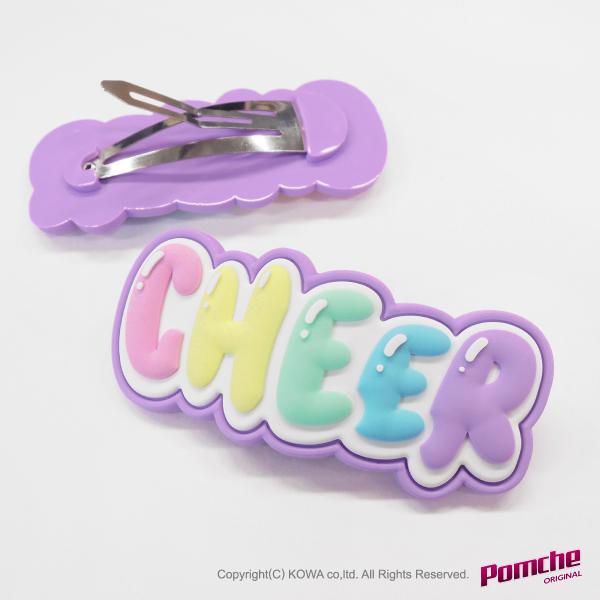 【ネコポス対応商品★20個まで】パステルカラーのCHEERモチーフが付いたパッチンピン。髪をとめたり、バッグに付けてもかわいい！【サイズ】W7cm×H3cm【素材】PVC、金属★ネコポスについて(送料220円/税込・ポスト投函）ご注文手続き...