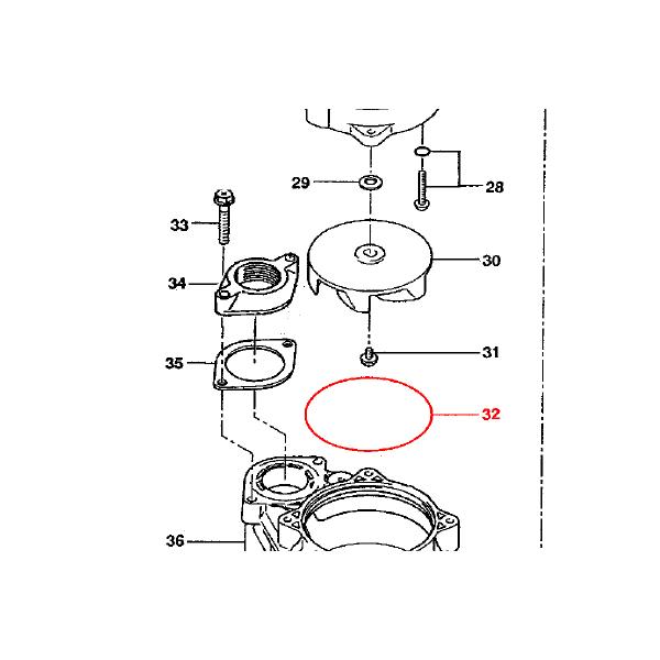 鶴見　40PU2.25S-53/63用部品です。品番【801122079】ツルミポンプの部品は掲載品以外も取扱いがありますので、お問い合わせください。ご注文後のキャンセルはお受けできません。ご注意ください。