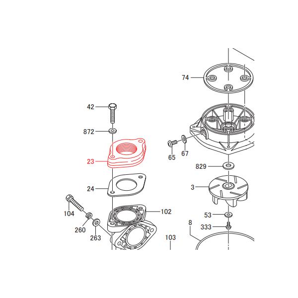 寺田　PX-250用　相フランジ　40mm
