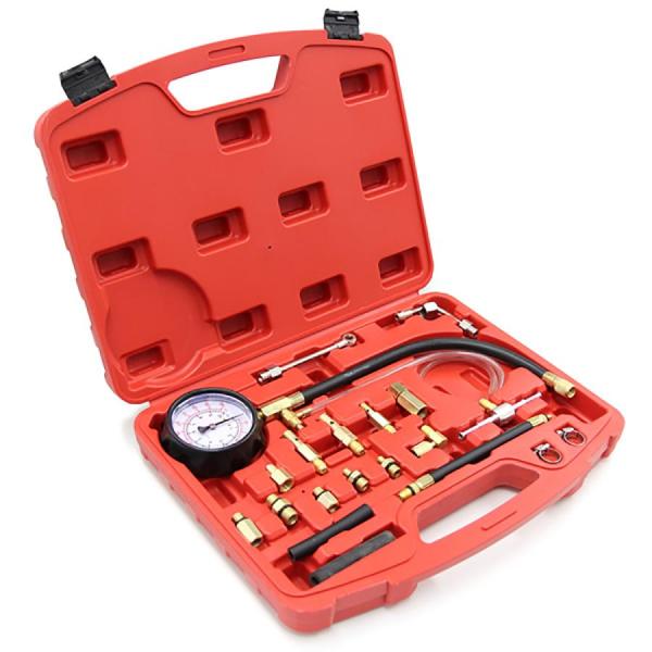 国産・欧州車によく使われているバンジョーボルトアダプター＆Tジョイントアダプターがセット！ひとつあると便利な燃圧測定セットです♪持ち運びや保管に便利な専用ケース付きです！★仕様測定範囲：0〜10bar(0〜140psi)専用ケースサイズ(約...