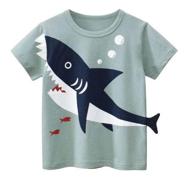 かわいいサメのTシャツサイズ：100 / 110 / 120 / 130男の子　女の子　男子　女子シャーク