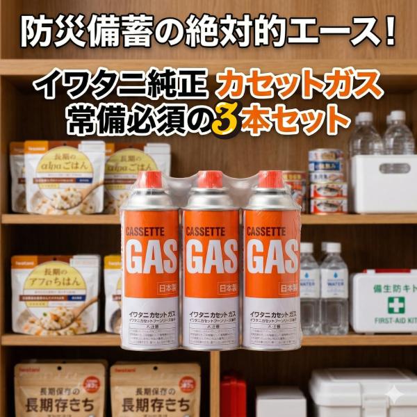 日本のトップブランド「イワタニ」純正！防災備蓄からアウトドアまで絶対に欠かせない「カセットガス（CB-250-OR）」怒涛のセットが堂々登場！■内容量：イワタニ カセットガス（CB-250-OR）250g×3本セット【命を繋ぐ究極の防災スト...
