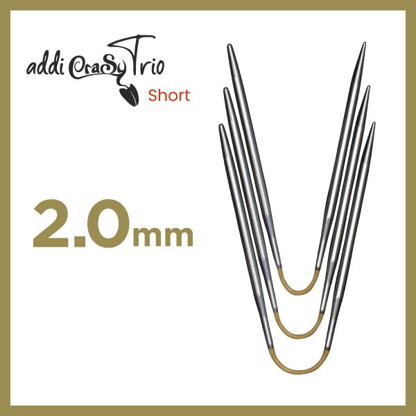 アディ　クレージートリオ ショート（addi CraSy Trio ）21cm【材質】針（真ちゅう+ニッケルフリーメッキ）、コード（ナイロン）【サイズ】全長21cm×3本輪針で編む時のように、コードを引っ張ったり、針先に目を移動させたりなど...