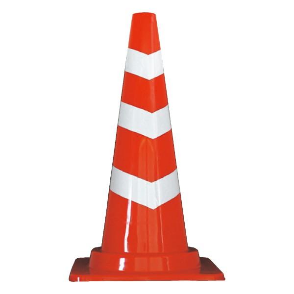 仕様サイズ：幅380×奥行380×高さ680mm材　質：ポリエチレンカラー：赤白穴　径：40φ　または　50φ反射材：3段巻特徴◆軽くて丈夫。女性でも持ち運びが簡単！設置も楽で使い易い！◆上部に40φ、50φの穴が開いており、工事灯などと組...