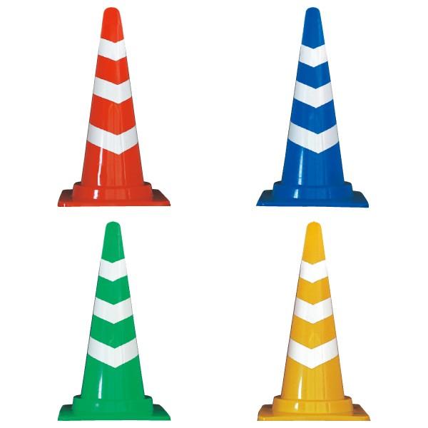 仕様サイズ：幅380×奥行380×高さ700mm材　質：ポリエチレンカラー：赤白 /青白/緑白/黄白仕　様：封入反射テープ3段巻特徴◆工事現場など、運動会やその他の学校行事、地域自治体、などのイベントにもご使用いただけます。◆駐車場や進入禁...