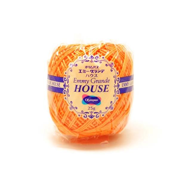 色見本は[大きな画像を見る]をご覧ください【メーカー】オリムパス【商品名】オ)エミーグランデハウス 3玉【重さ】25g(グラム)【長さ（m）】74m(メートル)【使用針】かぎ針：3/0〜4/0号【形状・品番・内容量】　3玉入1箱【素材】綿-...