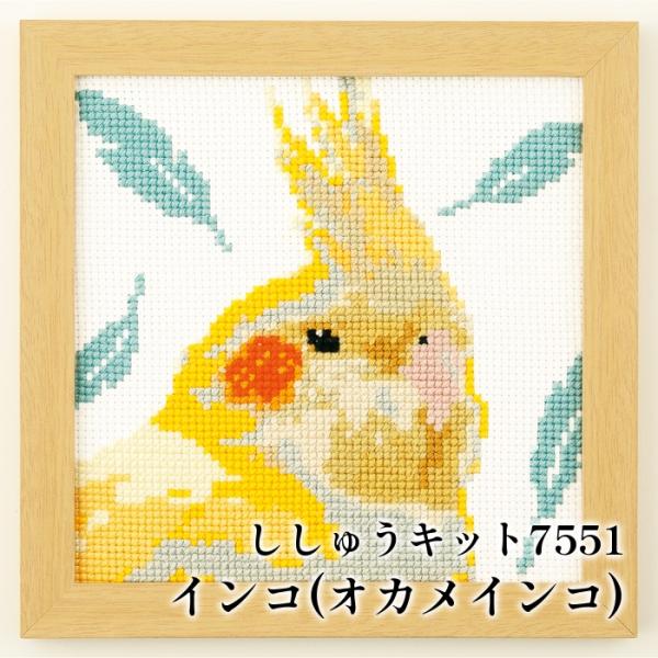 ※カラー選択無【メーカー】オリムパス製絲【商品名】オ)刺しゅうキット7551 インコ【商品名】インコ(オカメインコ)【デザイン者】【使用用具】縫い糸、縫い針、はさみ、テープ【出来上がりサイズ】額外径：約24.4cm×24.4cm　額内径：約...