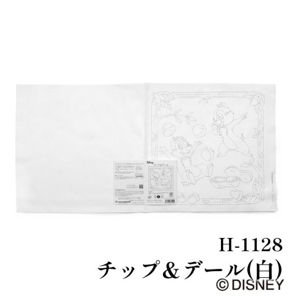 ※カラー選択無【メーカー】オリムパス製絲【商品名】オ)花ふきんH1128 チップ＆デール(白) 3枚【商品名】チップ＆デール(白)【デザイン者】彩葉【使用用具】刺し子糸、縫い糸、縫い針、はさみ、アイロン、定規【出来上がりサイズ】約縦34cm...