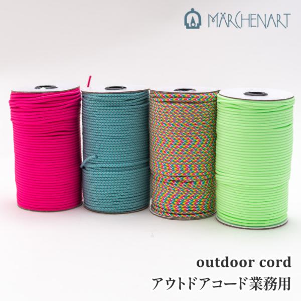 色見本は画像3をご覧ください【メーカー】メルヘンアート【商品名】メル)メルヘンアウトドアコード(業務用)【サイズ】太さ約3.0mm【形状】1巻【材質】ポリエステル-100%1巻当たり100m【原産国】日本製引張強度180kgあり、非常に丈夫...