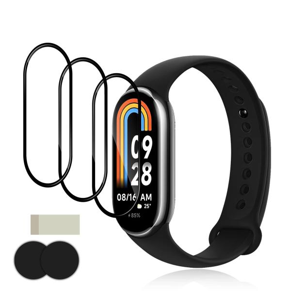 【商品名】　3枚セットFor Xiaomi Smart Band 8 フィルム シャオミ スマートバンド8 保護フィルム Kluso PET複合材 炭素 【商品説明】　・【3D曲面加工】先端技術の3Dラウ 【サイズ】　高さ : 1.70 c...