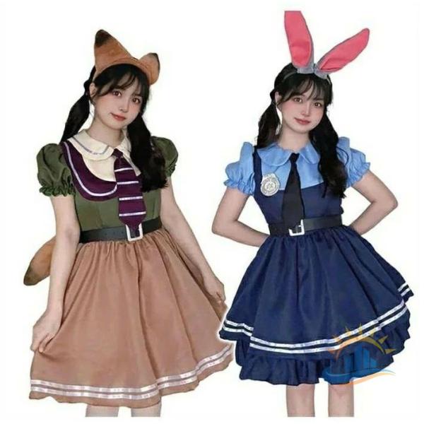 商品情報 【おしゃれで面白いなコスプレ衣装です】   キャラクター本来の雰囲気は維持しつつ、ウサギ警察官の制服を慎重に改造してワンピーススタイルにすることで、キャラクターを再現するだけでなく、着脱しやすく・可愛いらしさも追求しました。 【メ...