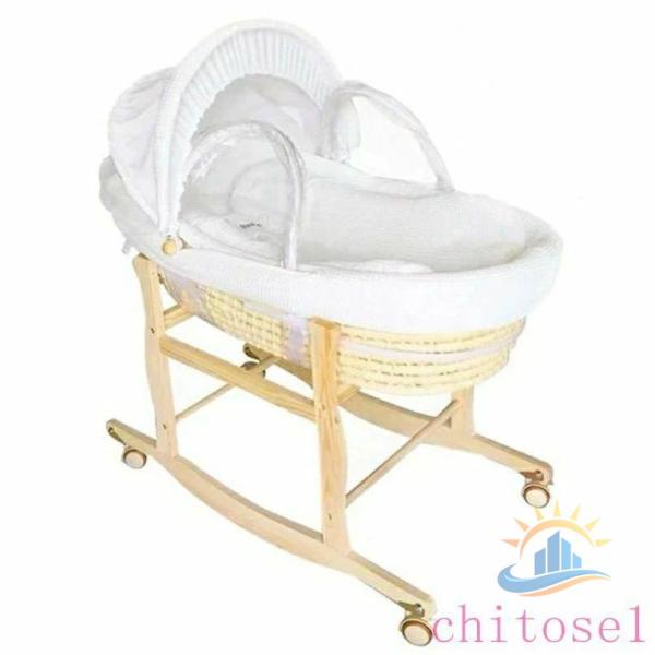 【製品仕様】重量/約7kg 荷重/約25Kg サイズ/上の図に示す   【材質】トウモロコシ皮、小麦茎 、山草   【セット内容・付属品】 前掛け、布団、海綿敷、日遮る棚、枕、蚊帳、木製クレードルボトムサポート、ホイール   【配件材質】バ...