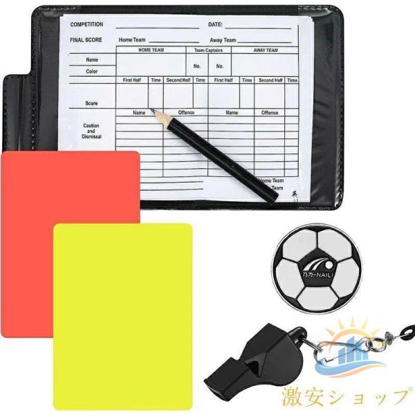 プレミアム素材：審判カードセットは優れた革素材でできており、柔らかく変形しにくく、エッジがきれいに配線されており、職人技が絶妙です。 イエローカードとレッドカードのエッジは滑らかでバリがなく、耐久性があり、長期間使用できます。   レフェリ...
