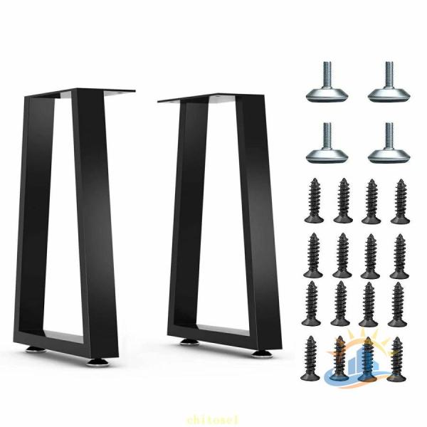 テーブル 脚 パーツ DIY テーブル脚 2本セット高さ40cm、60cm アイアン脚 黒 ブラック 鉄脚 スチール脚 取り替え脚自作 リメイク かんたん ダイニングテーブル デスク ワークデスク テーブル用 アジャスター付き テーブル 脚...