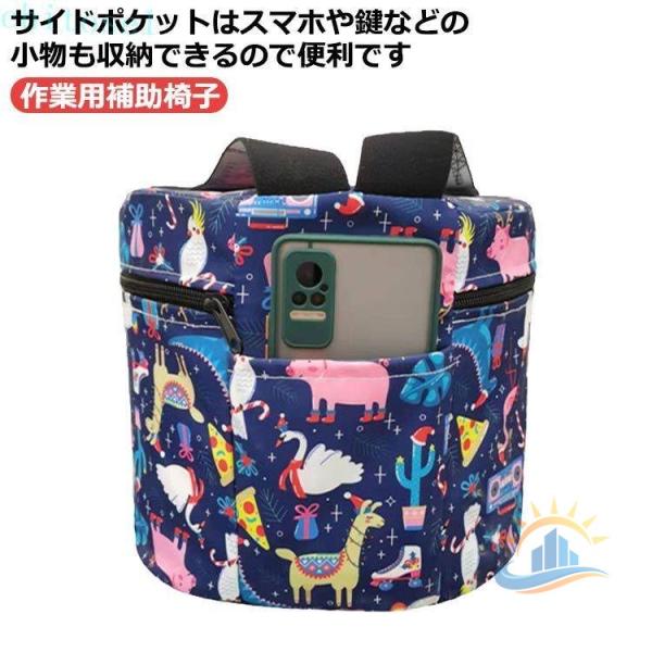 サイドポケットはスマホや鍵などの小物も収納できるので便利です 農作業やガーデニング、釣りなど「屋外で座る」をサポートします。 足首の疲労と痛みを大幅軽減させる！ お尻にくっつけて手ぶらで移動可能な作業用イス。 しゃがんで作業を繰り返す際には...