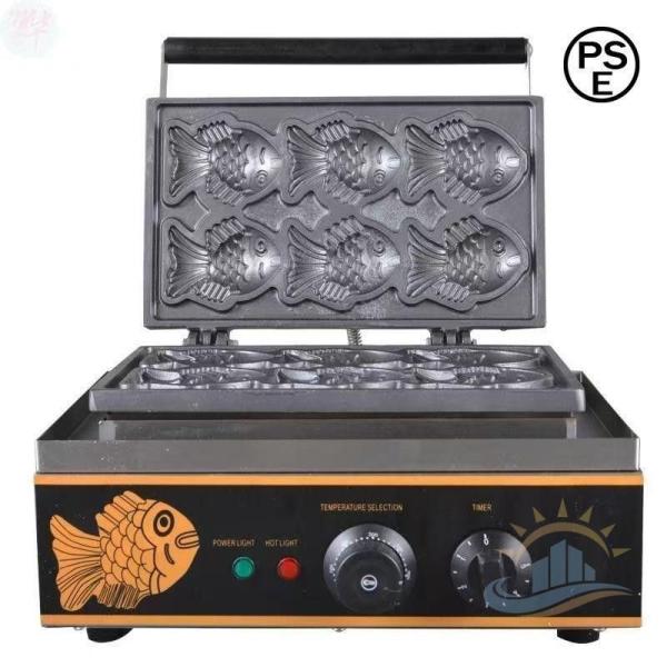 屋台 ファーストフード機器 業務用 たい焼き機 一度に6個成型可能 サイズ: 38×33×30cm一度に6個焼くことができるたい焼き機です☆電圧・プラグ共に日本に対応している為、変換は不要です。業務用はもちろん、家庭でも美味しいたい焼きが作...