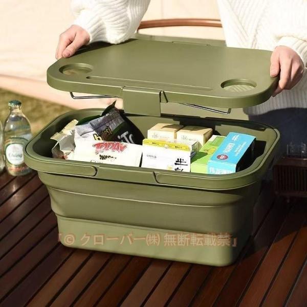 多機能：キャンプ用収納バスケットの蓋は、小さなテーブルボードとしてだけでなく、まな板としても使用できます。それはかなり多目的です。使用時にはポップアップで簡単に開き、折りたたむと省スペースなフラット形状になるのでユーザーフレンドリーです高品...
