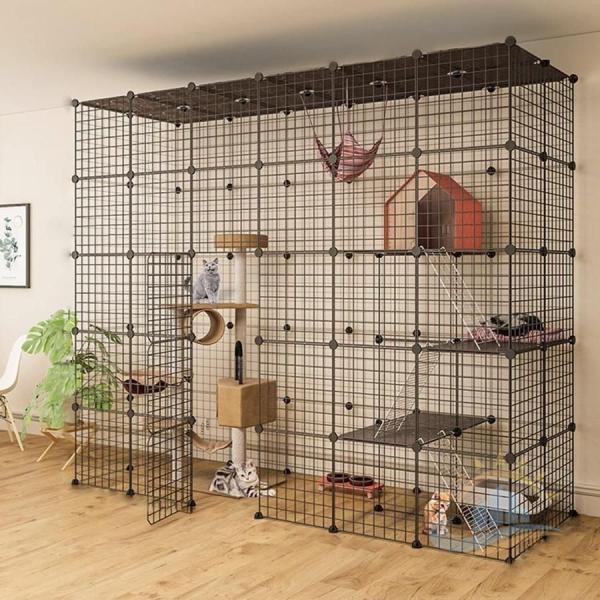 猫ケージ大型猫ケージペット 2 層 3 層ウサギケージ屋内猫フェンス測定キャットタワースタジアム Y ゲート付き本製品には猫ケージのみが含まれており、その他のアクセサリーは含まれていません。