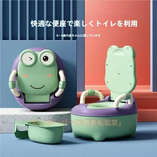 洋式トイレ型　おまる幼児の子育てにおいて大切なトイレトレーニング。お子さまが安心してスムーズにトイレトレーニングを進めるためには、の前におまるを準備してあげるのがおすすめです。おまるは床に足を付けて用を足せるため、姿勢が安定し力を入れやすい...