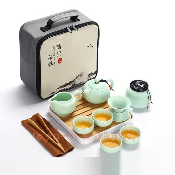 本格茶器フルセット収納バッグ付中国茶器では珍しいキュートで、モダンなデザインです。女子会?お茶会で是非お使い下さい。また、来客のおもてなしにも喜ばれています。中国茶の作法は繊細でありながら大胆でもあり、気軽に生涯にわたって楽しめる趣味といえ...