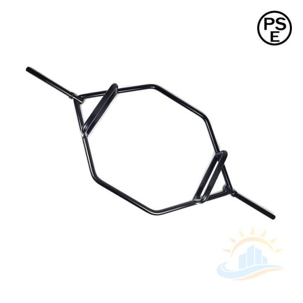 ヘックスバー スクワッ六角バーベルバー 中空リングバー 直径2.5cm ステンレス鋼+クロムメッキ表面デザイン ジム屋内エクササイズフィットネス機器 - 黒