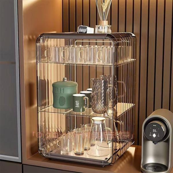 商品の説明材質：プラスチックサイズ：A=250*240*370mm（2段）。B=250*240*370mm（3段）。C=250*240*370mm（4段）。D=28*15*24.5cm（棚高さ調節可能）。注意：製品はカップホルダーのみで、カ...