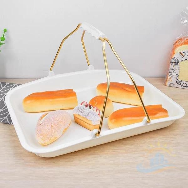 商品名：お盆 トレイ トレー おしゃれ パントレー キッチン用品 レストラン 食堂 持ち手付き 食品トング付き●色写真色●材質：プラスチック●サイズ:写真に参考してください※生産上の都合により、生地の質感や色が多少写真のものとは変更となる場...