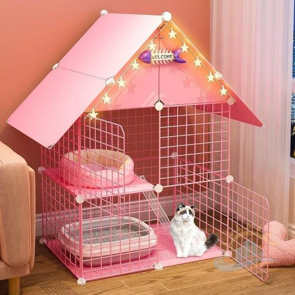 簡単組み立て！ジョイント式ペットゲージコネクターでパーツを繋げるだけなので、1段~2段、ゲートの位置など自由に組み立てることができます。簡単に分解することができ、軽量だからゲージの片づけや場所の移動がとっても楽です。屋根をつければ、餌やおも...