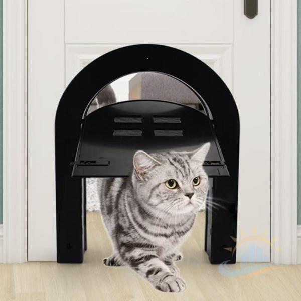 - 小さなペットゲート: 猫や小型犬が手間をかけずに出入りできる完璧なサイズです。(内寸: 1.6"(D) x 6.5"(W) x 9.8"(H)、白) (Color : Black, Size : (11.4*2.6*9.4"))- 耐久...