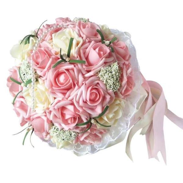 ブライダル 結婚式 ２次会 贈答品 造花 ウエディングブーケ商品説明ウエディングブーケ 高級造花ブーケ　ドレスブーケ　ラウンドブーケ　ウエディングブーケ　ブートニア ヘッドドレス 結婚式 ウェディングブーケ シルクフラワー アートフラワー ...