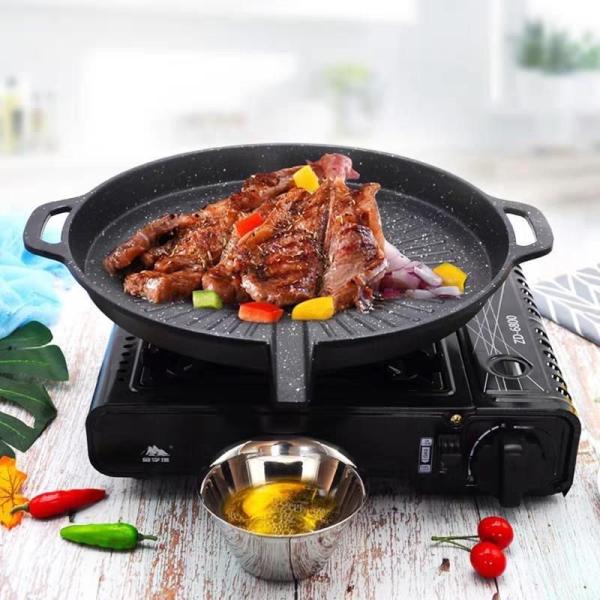 サムギョプサル IH/ガス 鉄板焼き 四角型 サムギョプサル専用 丸型 焼肉 油の自動排出構造 韓国食器 プレート BBQ 鉄板 カロリーオフ 焼肉