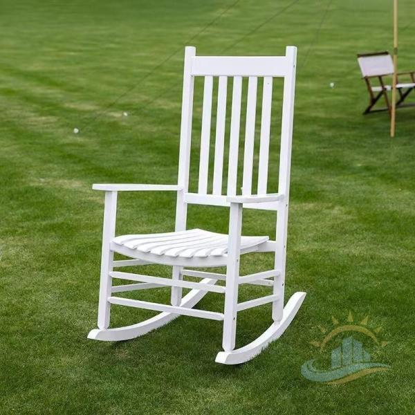 木製ロッキングチェア：86 *69* 115CM，100％の実木で作られており、安定した構造で倒れにくく、最大180kgの重量を支えることができます。また、環境に優しい水性塗料を使用しており、汚れに強く、腐食に耐え、10年経っても新品のよう...