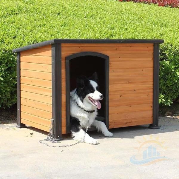 犬小屋・ケージ 大中犬小屋ペットの犬小屋屋外の猫小屋防寒暖かいウサギの穴厚い動物シェルター (Color : Brown Size : 65*67*85cm)