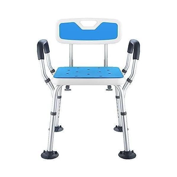 【耐久・安定】席面と背もたれは上質なABS樹脂で作り、約4cm厚く、丈夫で座り心地がよい。手すりと足は錆にくいアルミ合金で作り、軽くて強度・耐食性が高い、乾きも早い。150kgまでに荷重できます。底ゴム付き、安定性を高め、より滑り転倒しにく...