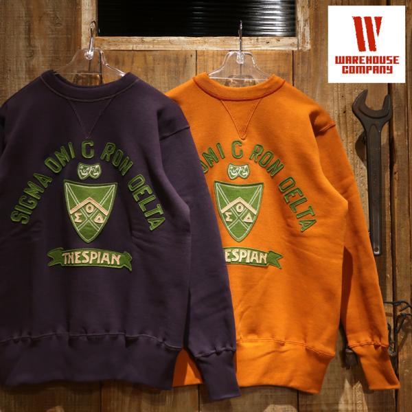 ＜スペシャルな総フェルトアップリケ＞ウエアハウスの両VセットインフリーダムスリーヴのスウェットLot403。こちらは、「THESPIAN（俳優・演劇の）」の文字と「テスピアンマスク」が描かれていることから、恐らくは演劇や劇団がモチーフになっ...