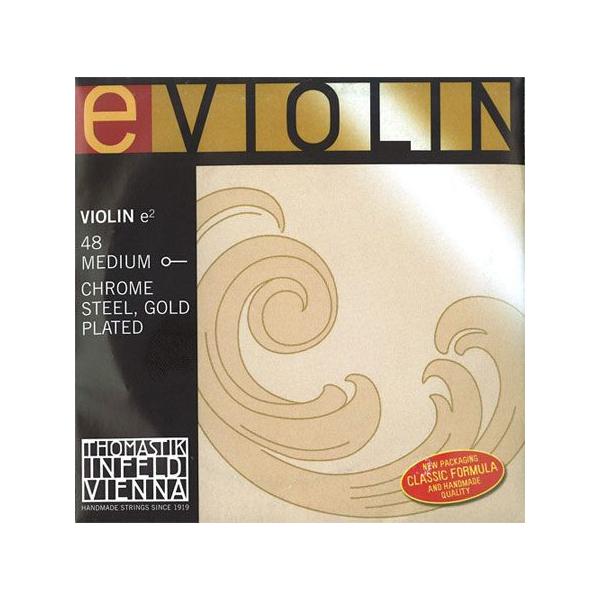 トマスティック・インフェルドのスペシャルプログラムスチールE線です。スペシャルプログラムとして長年人気のあったＥ線です。ボールまたはループからお選び下さい。金メッキクロムスチール