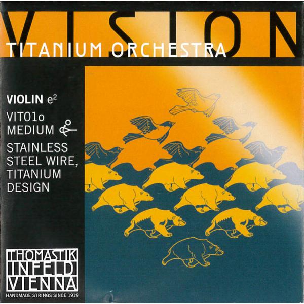 オーストリア/トマスティーク社製オーケストラ奏者、室内楽奏者に開発された新商品。ヴィジョンチタニウムより少しやさしい音色です。1E（VIT01o） ステンレススチールワイヤー／チタニウムコート