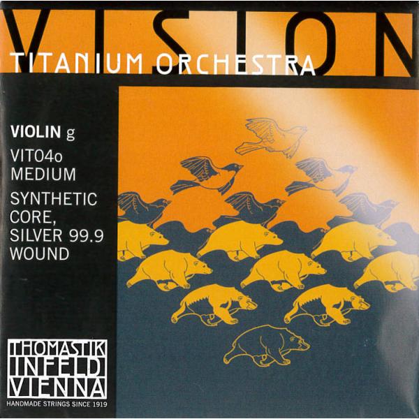 オーストリア/トマスティーク社製オーケストラ奏者、室内楽奏者に開発された新商品。ヴィジョンチタニウムより少しやさしい音色です。4G（VIT04o） シンセティックコア／シルバー99.9巻