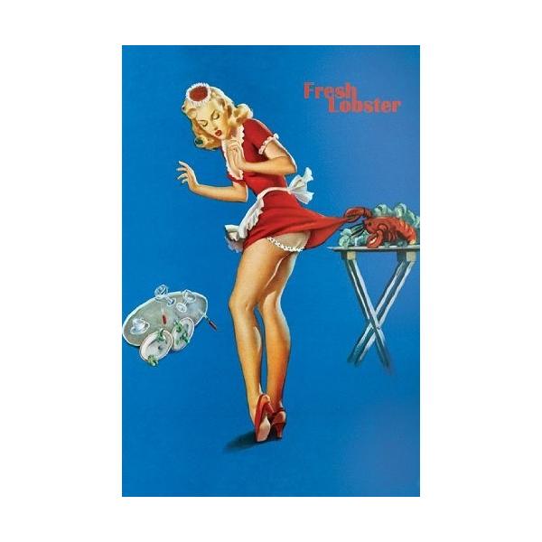 【発売日：2017年09月14日】ポスター：Fresh Lobster Waitress getting pinchedサイズ：91.5×61cmフレーム(額)：アルミ素材　※黒・銀・金・白からお選び頂けます。補足：軽くて頑丈なアルミフレー...