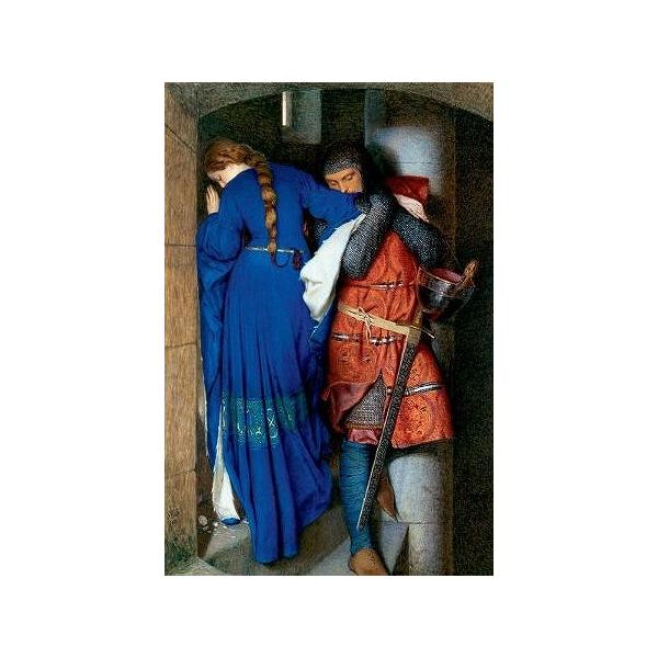 【発売日：2016年12月07日】ポスター：フレデリック・ウィリアム・バートン　The Meeting on the Turret Stairsサイズ：91.5×61cmフレーム(額)：アルミ素材　※黒・銀・金・白からお選び頂けます。補足：...