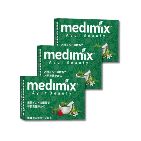 メディミックス アロマソープグリーンニキビはニキビ、アセモを防ぎ、臭いをすっきりと洗い流します。古代インドの叡智に基づいて選ばれたスキンケアに有益な１８種類ものたくさんの種類のハーブエキスをたっぷりとソープの中に溶かし込んでいます。そのエキ...