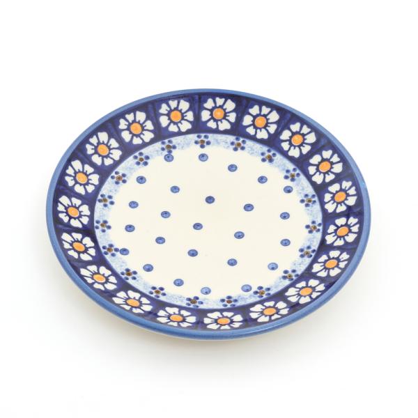 ポーランド食器 ポーリッシュポタリー  平皿WIZA社製　直径19cm※ハンドメイド商品のため1点1点柄の濃淡や若干の模様の位置の違い、サイズ、釉薬の抜けや細かい傷がある場合があります。予めご了承ください。