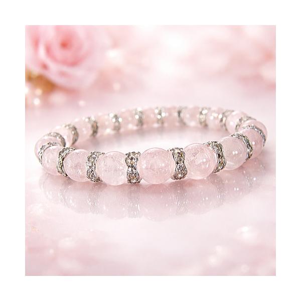 芦屋ダイヤモンドが選んだ本物ローズクオーツ8mm玉ブレスレットふんわり優しい桜色が手元を明るく見せロンデルの輝きが上品なアクセントになりますローズクオーツは愛と調和の象徴として親しまれ新しい出会いを引き寄せたいお方や自分を大切にする習慣を始...