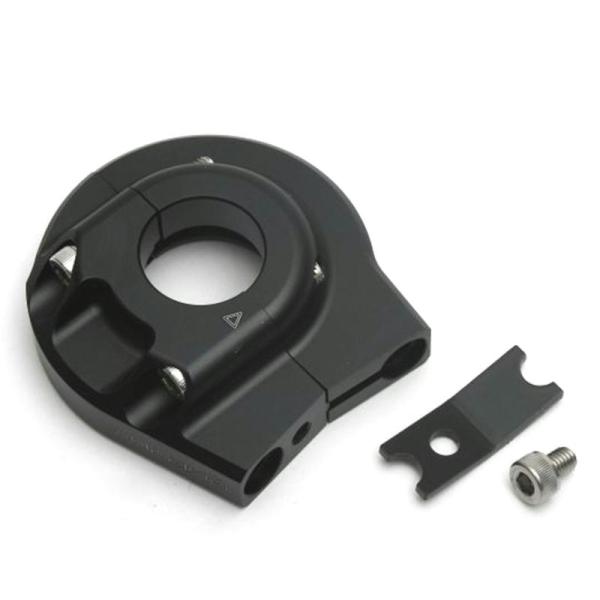 メーカー品番：1060356JANコード：4538792838557ハイスロットルキットEVO2専用のアルミスロットルホルダー。前モデルよりもコンパクトな形状になりました。ボディサイズによって、対応可能なブラケットサイズが異なります。ホルダ...