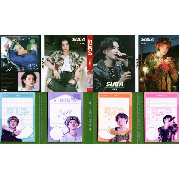 BTS 防弾少年団 バンタン SUGA シュガ  グッズ 【 メモ帳 80枚セット 】 写真入り メモパッド  新作写真