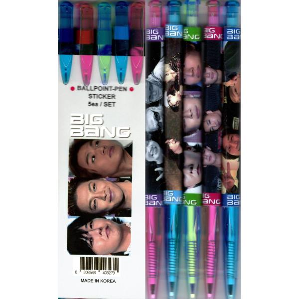 BIGBANG ビッグバン グッズ 【 ボールペン 5本セット 】+ ステッカー