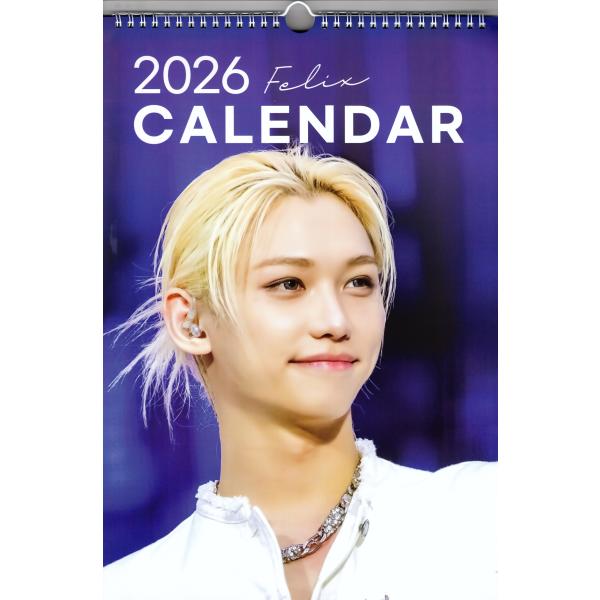 Stray Kids ストレイキッズ Felix フィリックス グッズ 大判 壁掛け カレンダー 2026年 (令和8年) + ステッカーセットStray Kids ストレイキッズ Felix フィリックス 最新 画像 グッズ クッション ...