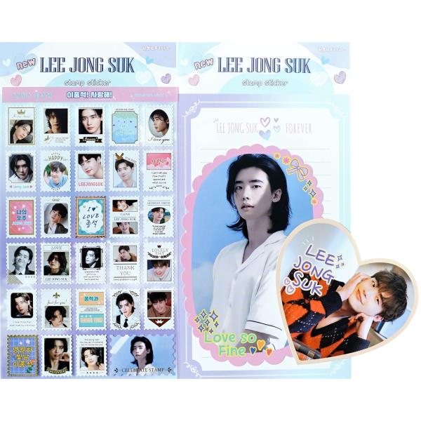 イ・ジョンソク イジョンソク グッズ レターセット 27点セット (記念切手 スタンプ ステッカー 24点 + 便箋3枚