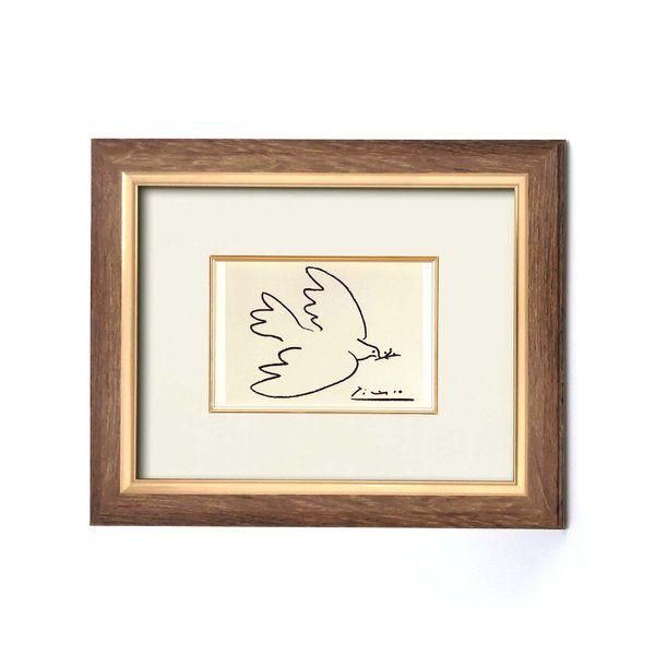 【商品名】 絵画額縁 フレーム 壁掛け・置き型兼用 スタンド付き ピカソ 「平和」 額縁 額 フレーム 【ジャンル・特徴】 ピカソの作品をゴールドの縁取り台紙とフレームにセット